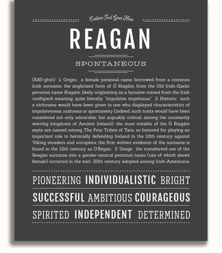 Reagan (female) | Name Art Print – Name Stories