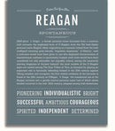 Reagan Personalized Name Meaning Art Prints – Name Stories
