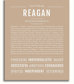 Reagan (female) | Name Art Print – Name Stories