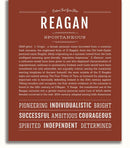 Reagan Personalized Name Meaning Art Prints – Name Stories