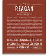 Reagan Personalized Name Meaning Art Prints – Name Stories
