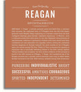 Reagan Personalized Name Meaning Art Prints – Name Stories