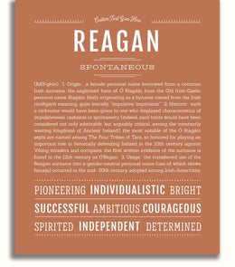 Reagan Personalized Name Meaning Art Prints – Name Stories