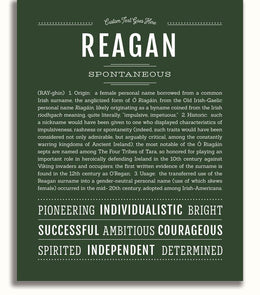 Reagan (female) | Name Art Print – Name Stories