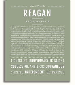 Reagan (female) | Name Art Print – Name Stories