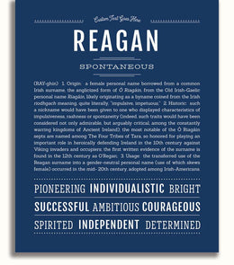 Reagan (female) | Name Art Print – Name Stories