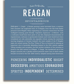Reagan (female) | Name Art Print – Name Stories