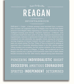 Reagan Personalized Name Meaning Art Prints – Name Stories
