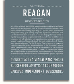 Reagan (male) | Name Art Print – Name Stories