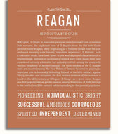 Reagan Personalized Name Meaning Art Prints – Name Stories