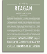 Reagan Personalized Name Meaning Art Prints – Name Stories