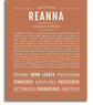 Reanna Personalized Name Meaning Art Prints – Name Stories