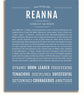 Reanna Personalized Name Meaning Art Prints – Name Stories