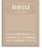 Rebecca Personalized Name Meaning Art Prints – Name Stories