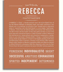 Rebecca Personalized Name Meaning Art Prints – Name Stories