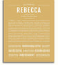 Rebecca Personalized Name Meaning Art Prints – Name Stories