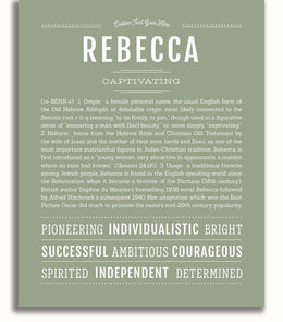 Rebecca Personalized Name Meaning Art Prints – Name Stories