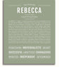 Rebecca Personalized Name Meaning Art Prints – Name Stories