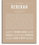 Rebekah Personalized Name Meaning Art Prints – Name Stories
