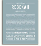Rebekah Personalized Name Meaning Art Prints – Name Stories