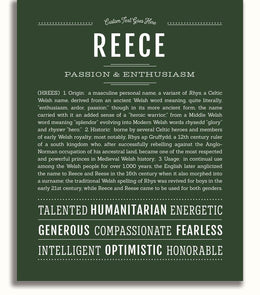 Reece (male) | Name Art Print – Name Stories