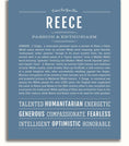 Reece (male) | Name Art Print – Name Stories