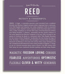 Reed Personalized Name Meaning Art Prints – Name Stories