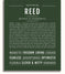 Reed Personalized Name Meaning Art Prints – Name Stories