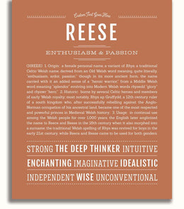 Reese (female) | Name Art Print - Personalized Custom Gifts – Name Stories