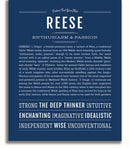 Reese (female) | Name Art Print – Name Stories