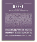 Reese (male) | Name Art Print – Name Stories