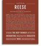 Reese (male) | Name Art Print – Name Stories