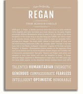 Regan Personalized Name Meaning Art Prints – Name Stories