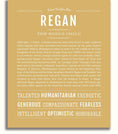 Regan Personalized Name Meaning Art Prints – Name Stories