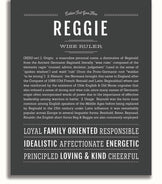Reggie Personalized Name Meaning Art Prints – Name Stories