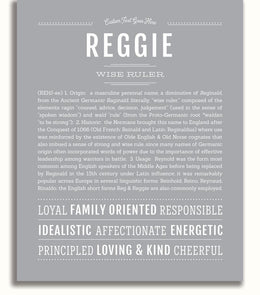 Reggie | Name Art Print – Name Stories