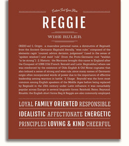Reggie | Name Art Print – Name Stories