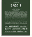 Reggie Personalized Name Meaning Art Prints – Name Stories