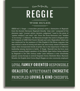 Reggie | Name Art Print – Name Stories