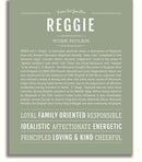 Reggie | Name Art Print – Name Stories