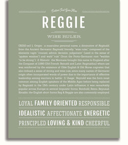 Reggie | Name Art Print – Name Stories