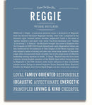 Reggie Personalized Name Meaning Art Prints – Name Stories