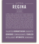 Regina | Name Art Print – Name Stories