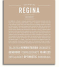 Regina | Name Art Print – Name Stories