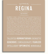 Regina Personalized Name Meaning Art Prints – Name Stories