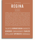 Regina | Name Art Print – Name Stories