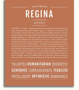 Regina | Name Art Print – Name Stories