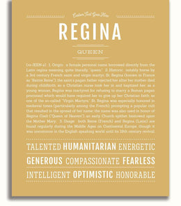 Regina | Name Art Print – Name Stories