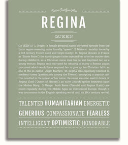 Regina | Name Art Print – Name Stories