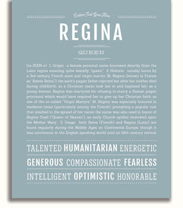 Regina | Name Art Print – Name Stories